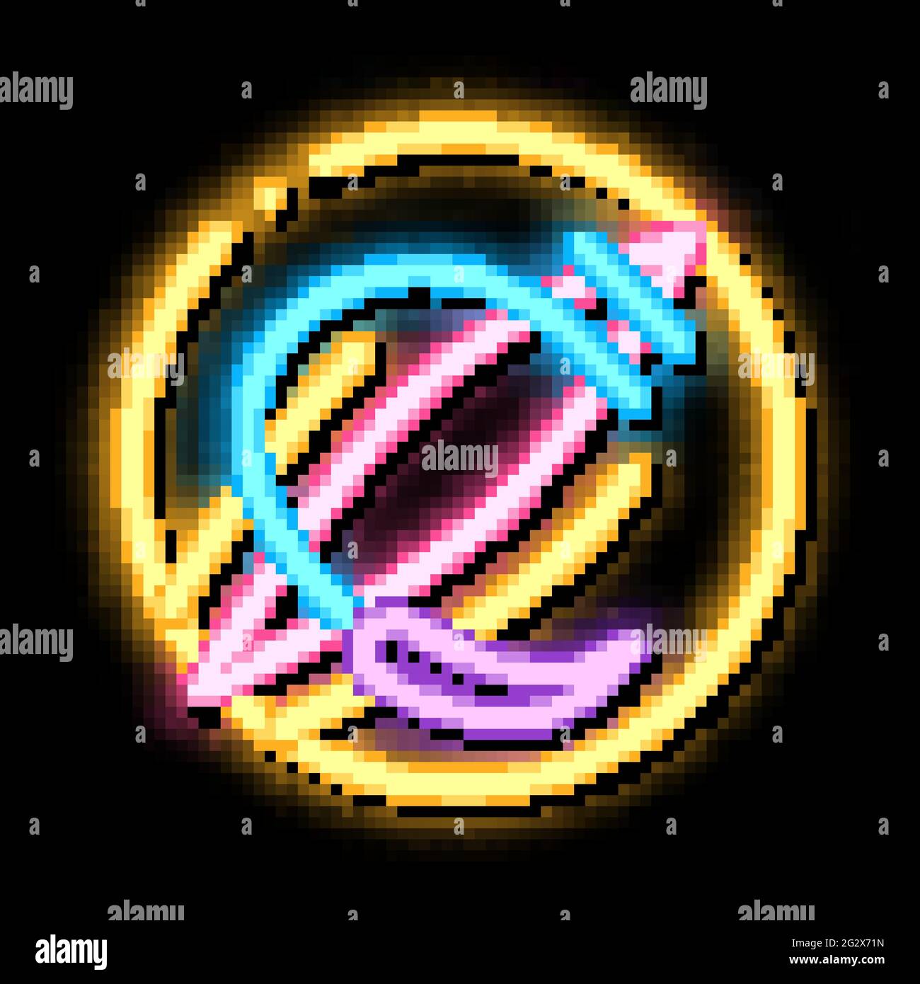 tears during childbirth trauma neon glow icon illustration Stock Vector ...