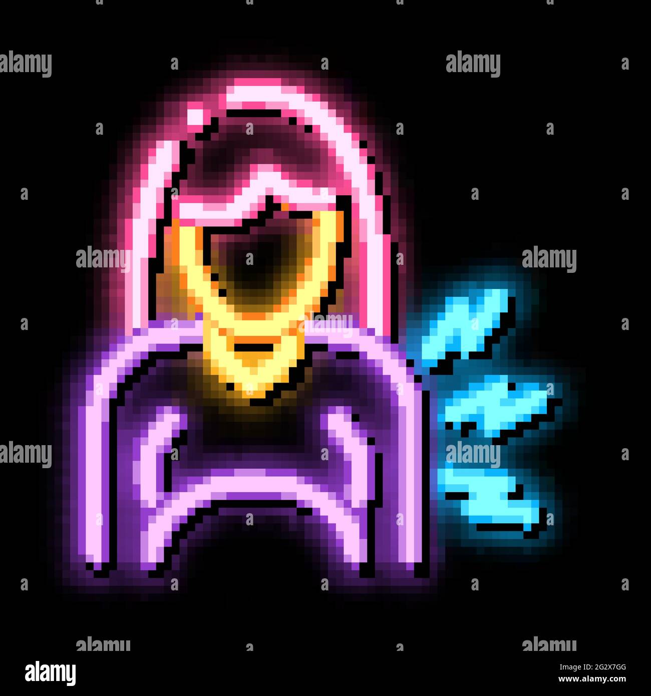 contractions pregnant woman neon glow icon illustration Stock Vector ...