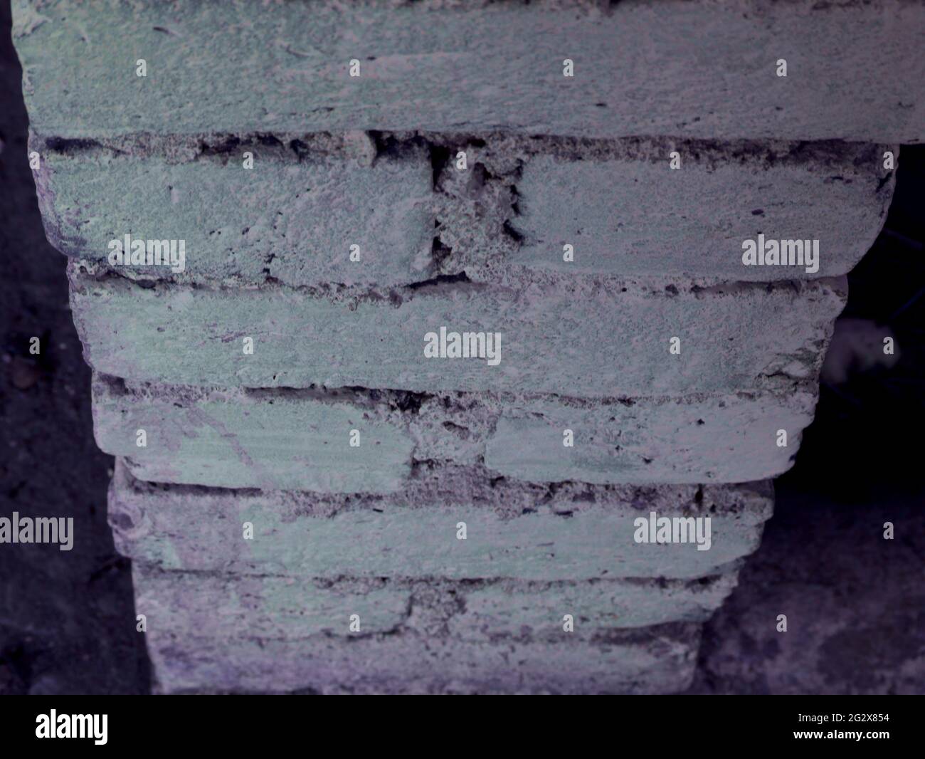 White brick pillar from top to down shot presenting architecture look ...