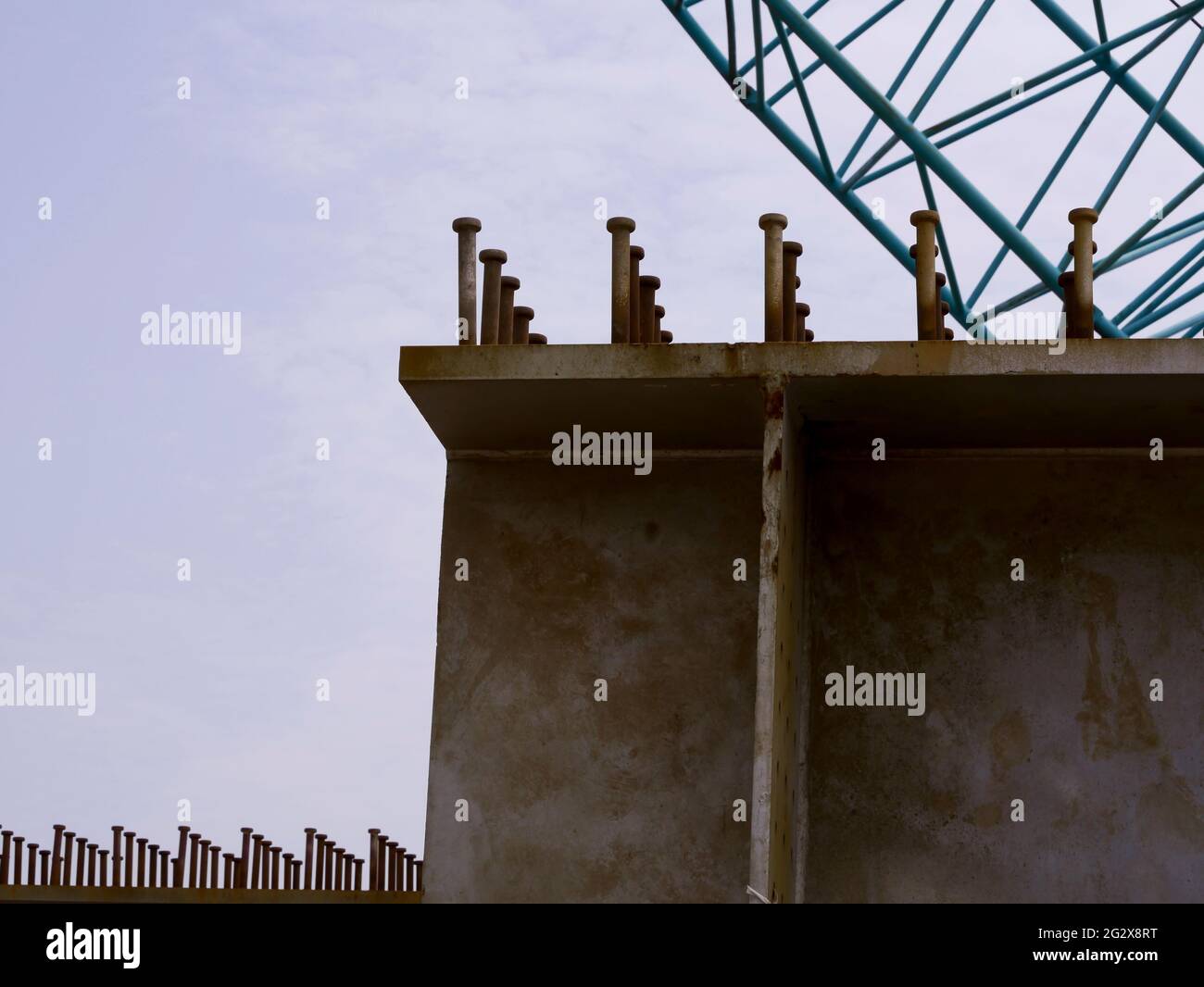 Indian railway bridge making iron structure with heavy iron nails Stock ...