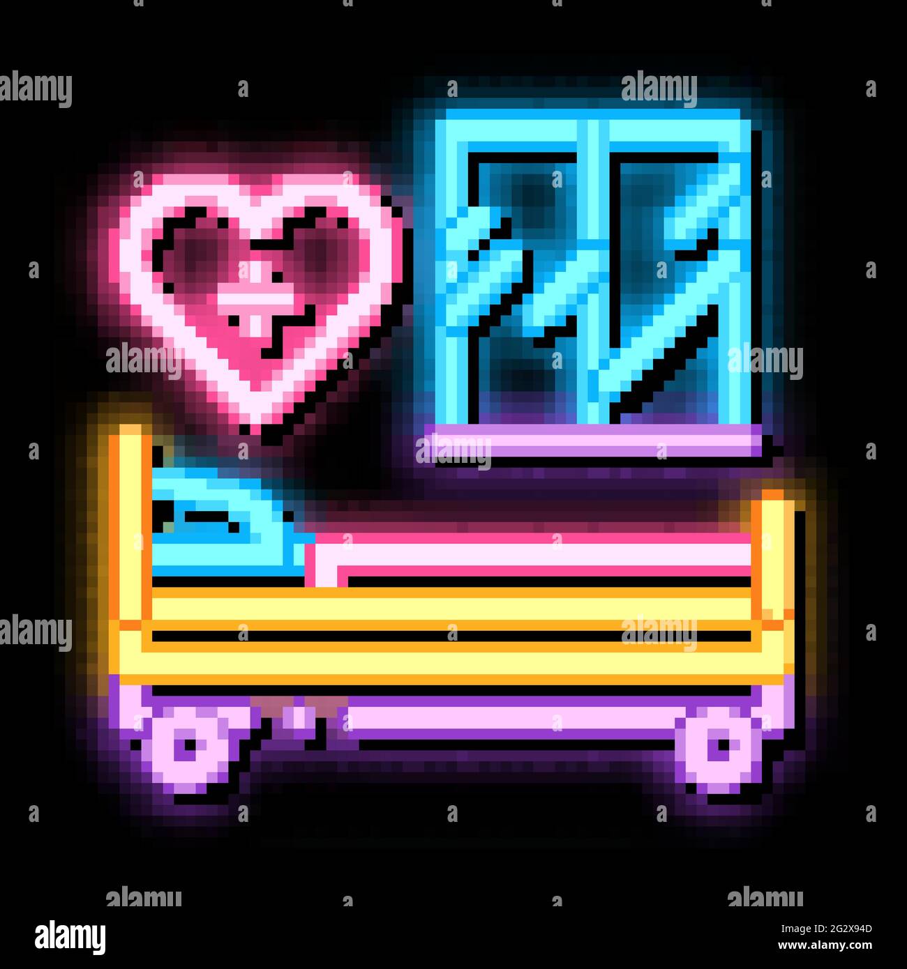prenatal ward maternity hospital neon glow icon illustration Stock ...