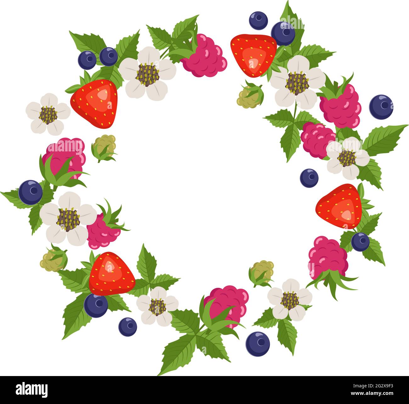 Strawberry and blueberry Stock Vector Images - Alamy