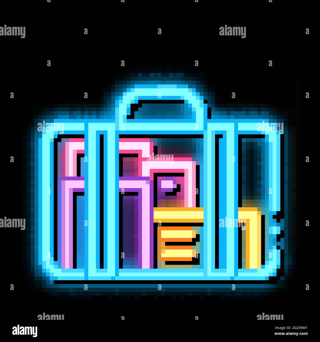 bag for maternity hospital neon glow icon illustration Stock Vector ...