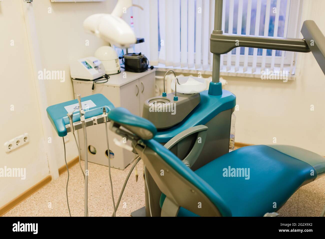 Dental clinic interior design with a several working boxes and tools ...