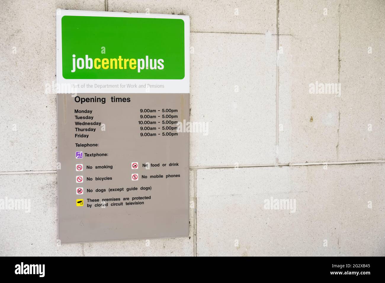 London, England, Uk. April 24th 2020. Job centre sign as employment ...