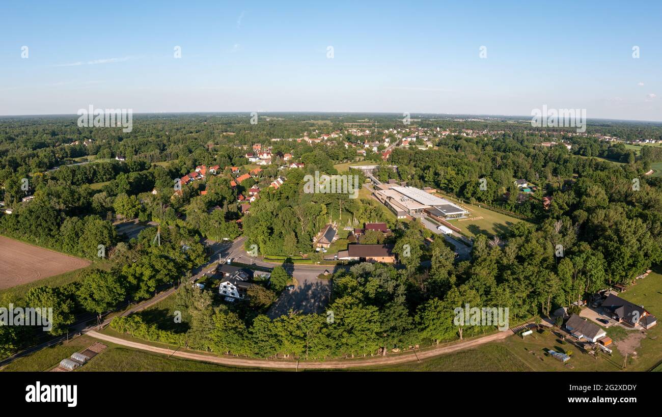 Panorama Burg im Spreewald Luftbild Stock Photo - Alamy