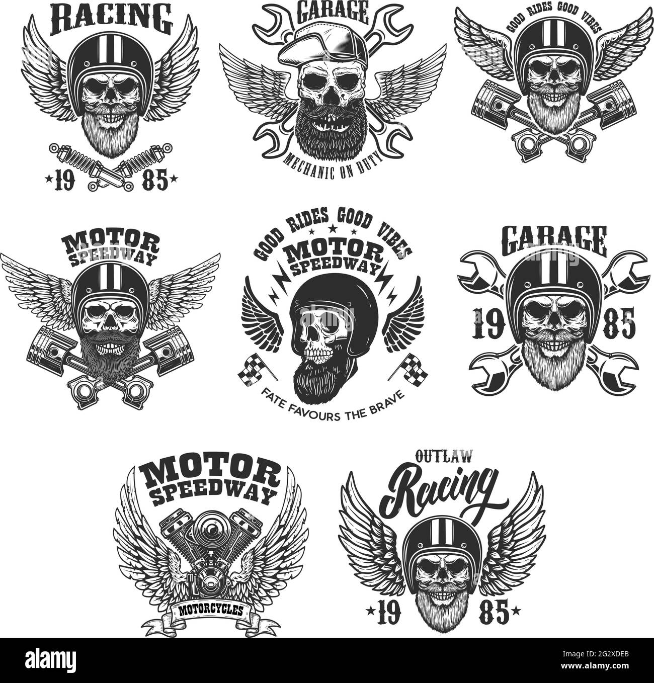 Vintage rider poster set Black and White Stock Photos & Images - Alamy