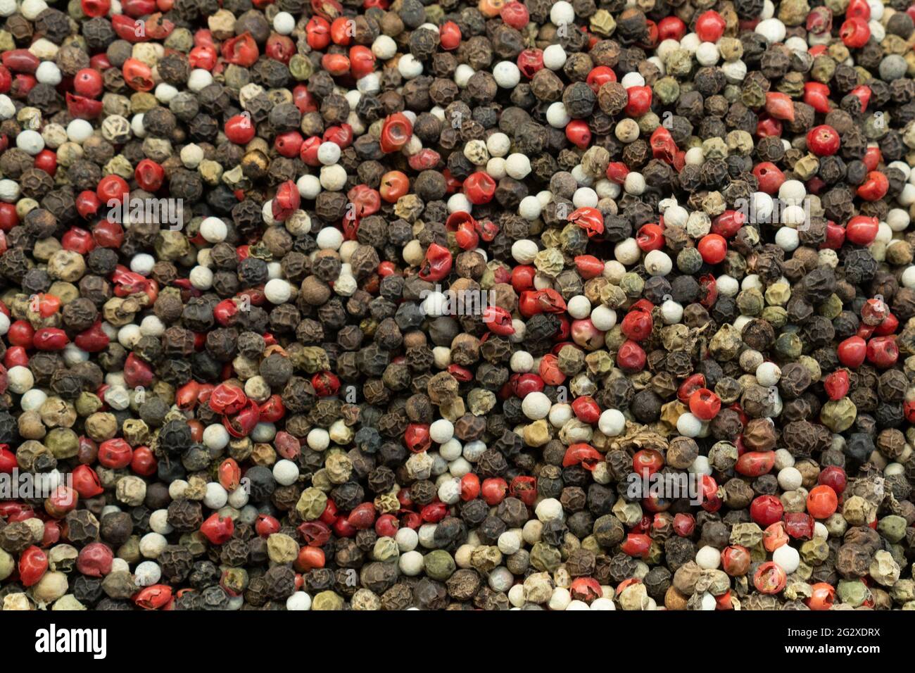 Mixed peppercorns background. Different colored peppercorns, close up ...