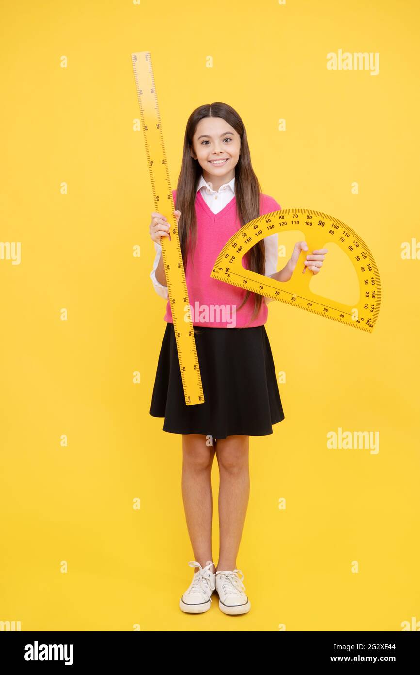 School ruler girl hi-res stock photography and images - Alamy