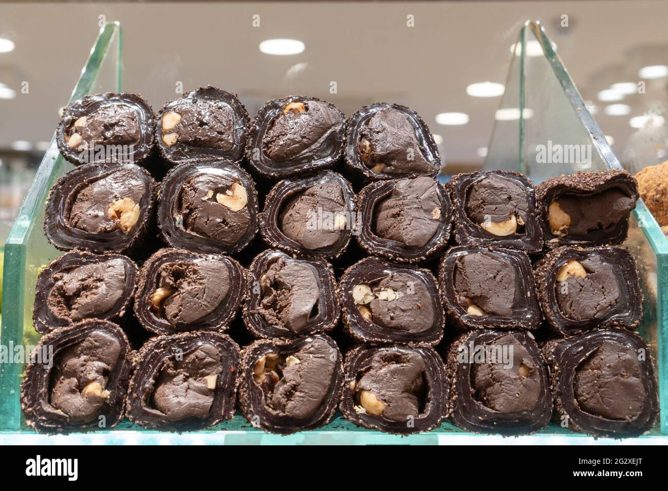 chocolate turkish delights sweets baklava lokum on market in Istanbul ...