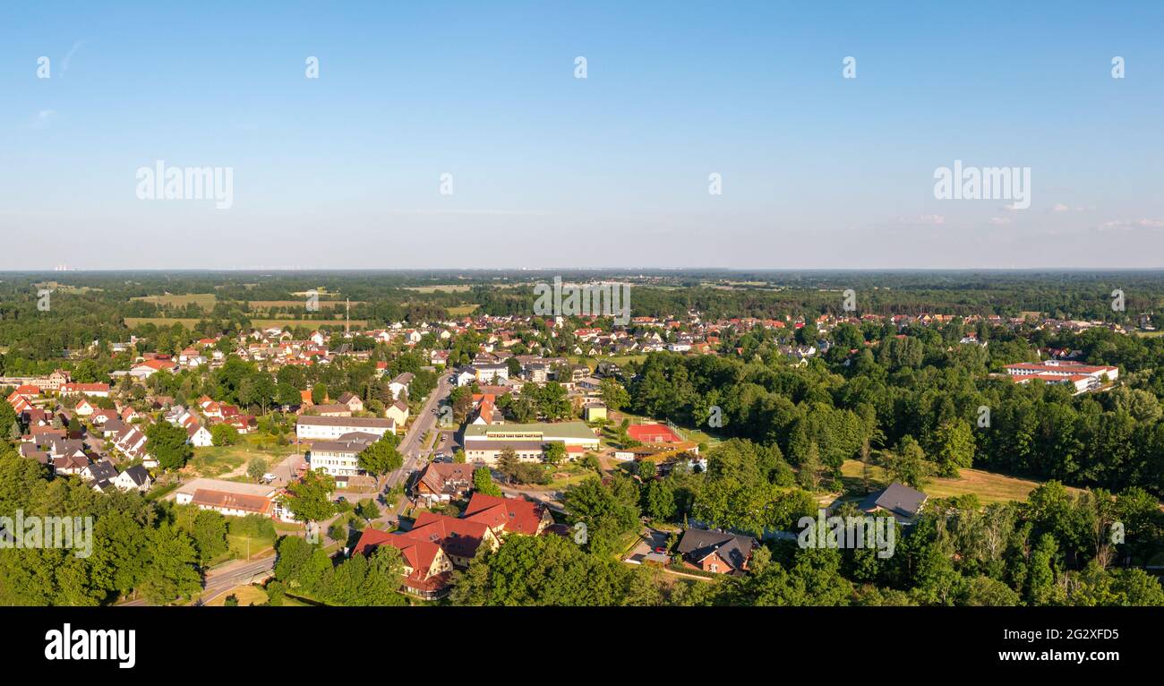 Panorama Burg im Spreewald Luftbild Stock Photo - Alamy