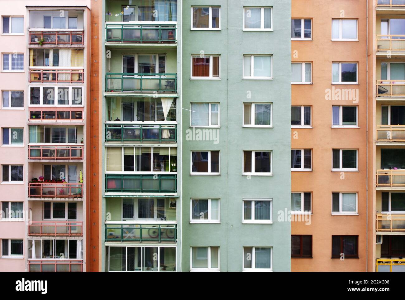 Block of flats, urban building, real estate concept. Council tower ...