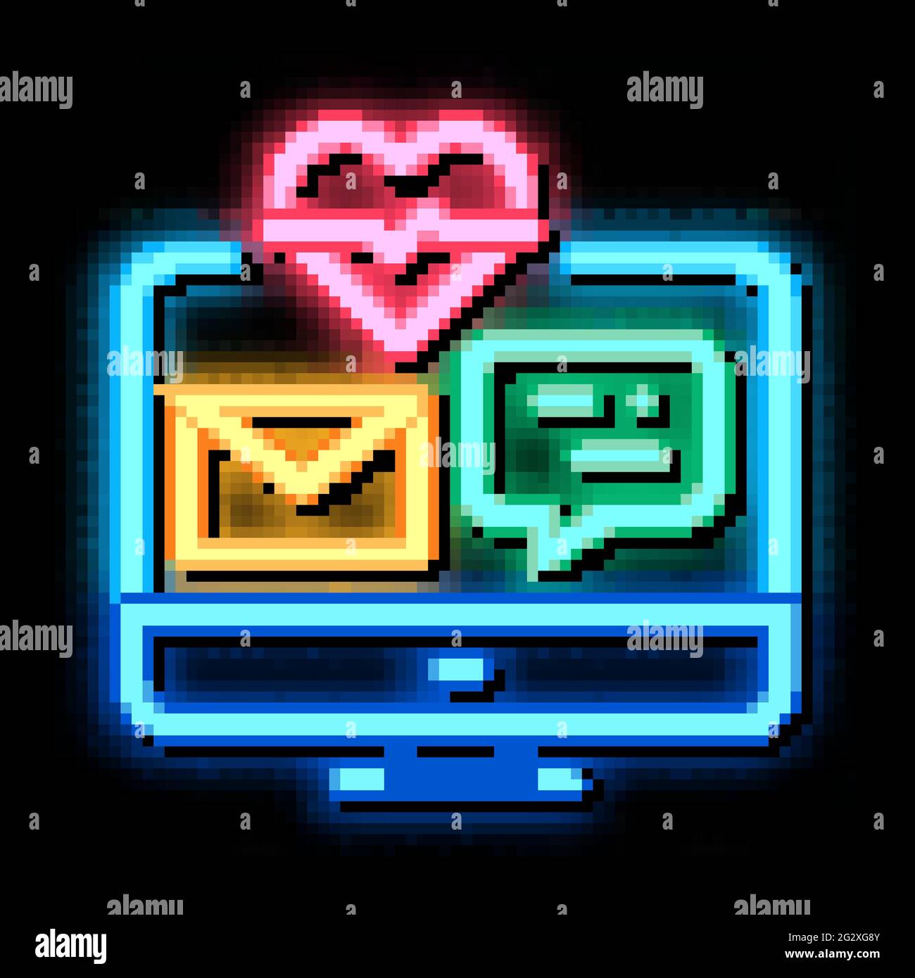digital prescription neon glow icon illustration Stock Vector Image ...