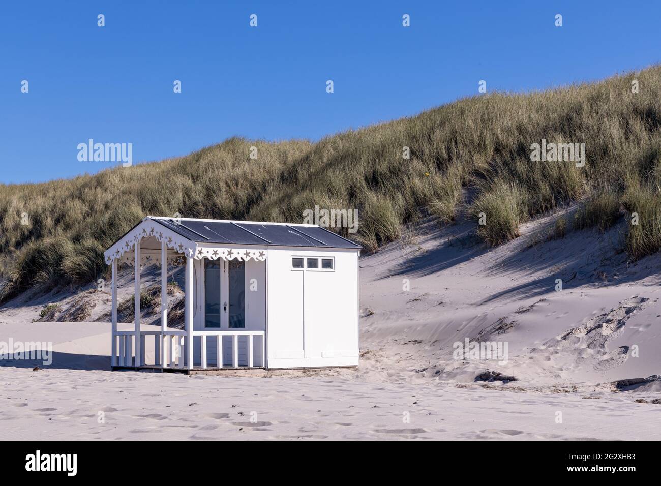 Beach Hut In The Sand Dunes Summer Vacation Concept Stock Photo - Alamy