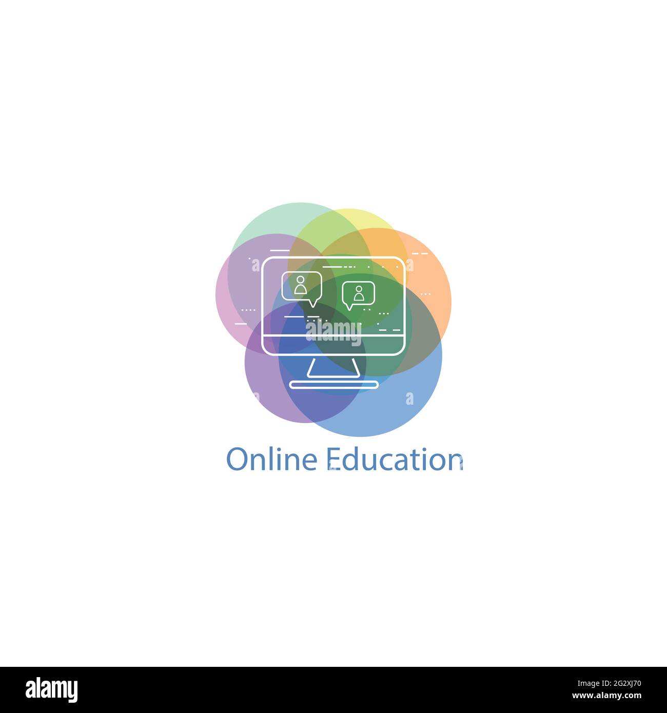 Online education thin flat design Stock Vector Image & Art - Alamy