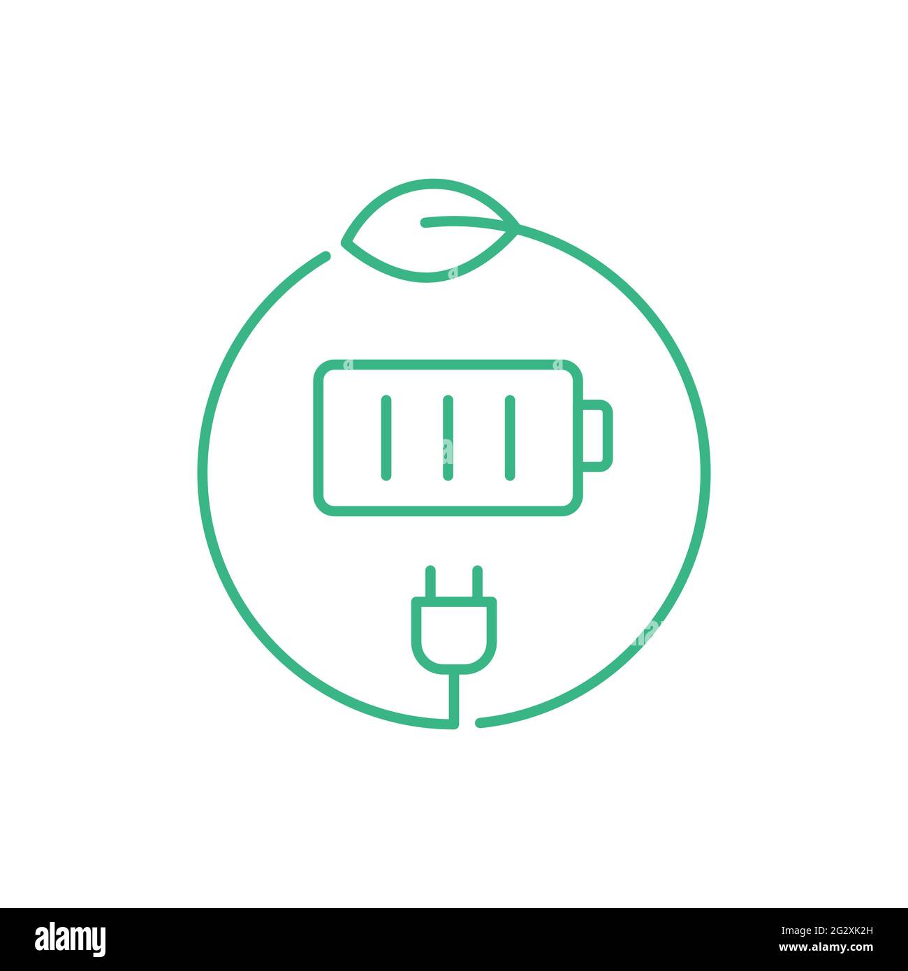 Green battery icon. Clean energy concept. Environmental friendly energy ...