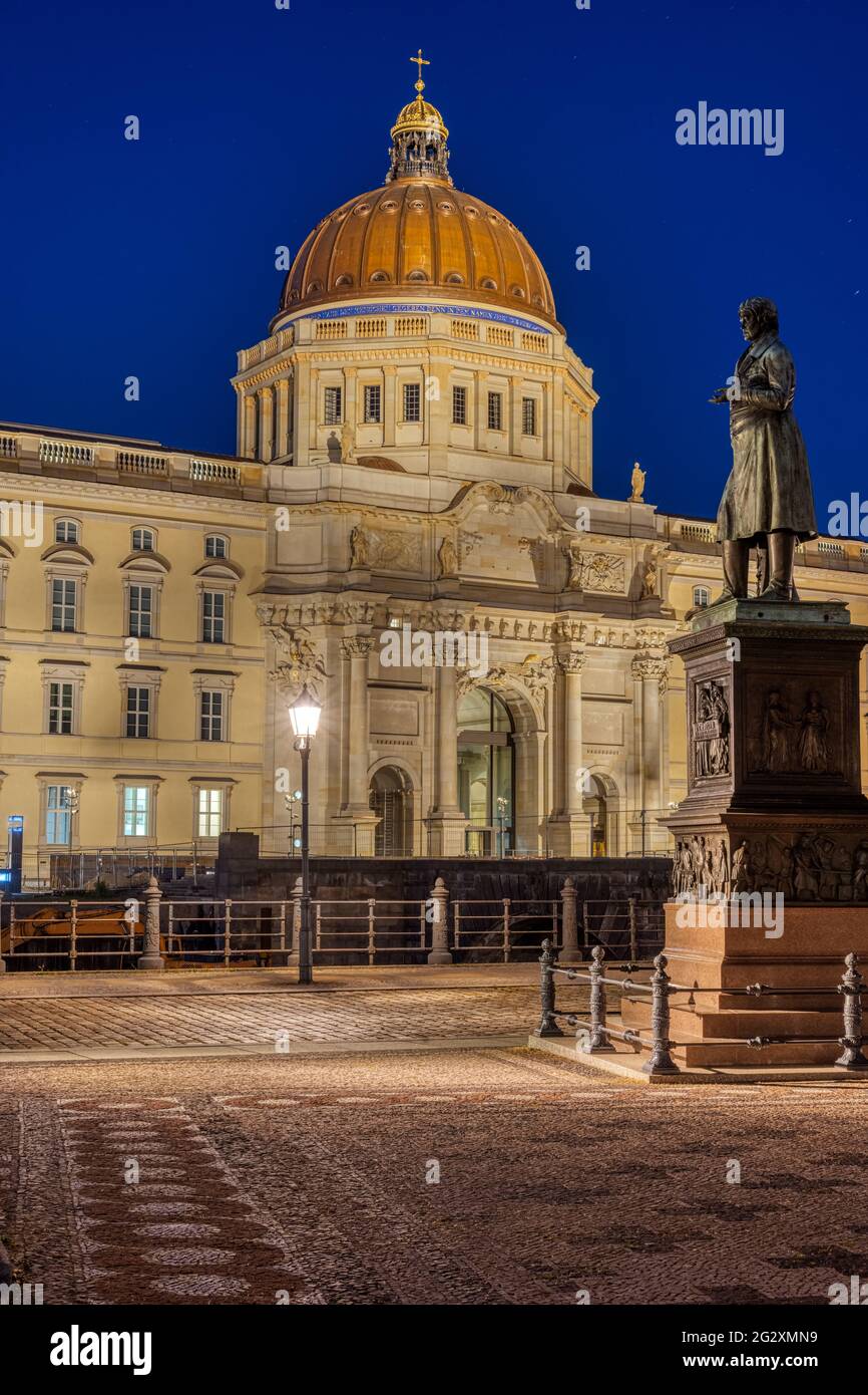 The reconstructed City Palace in Berlin at night Stock Photo - Alamy