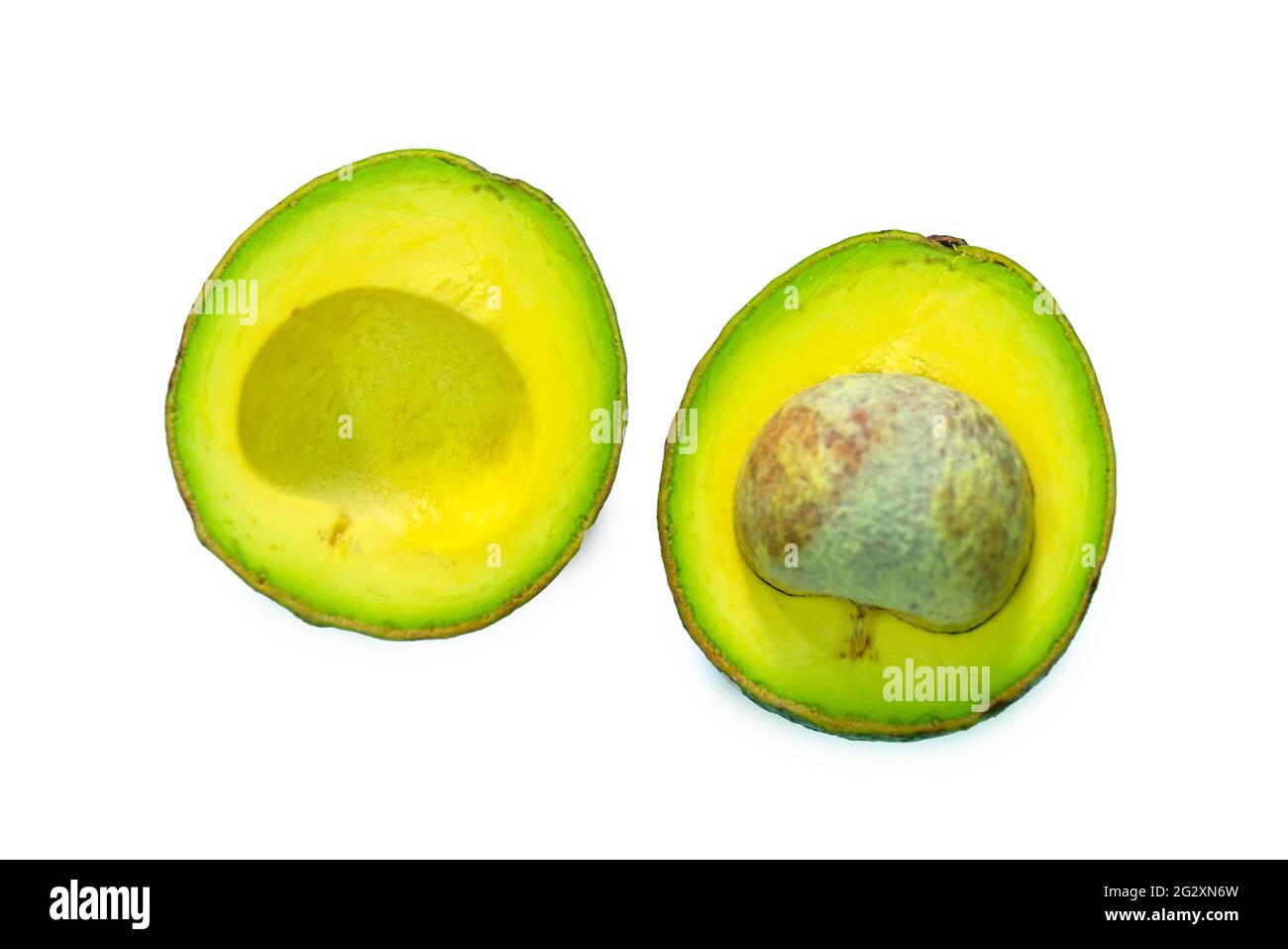 Two slices of booth avocado isolated on the white background. Booth ...