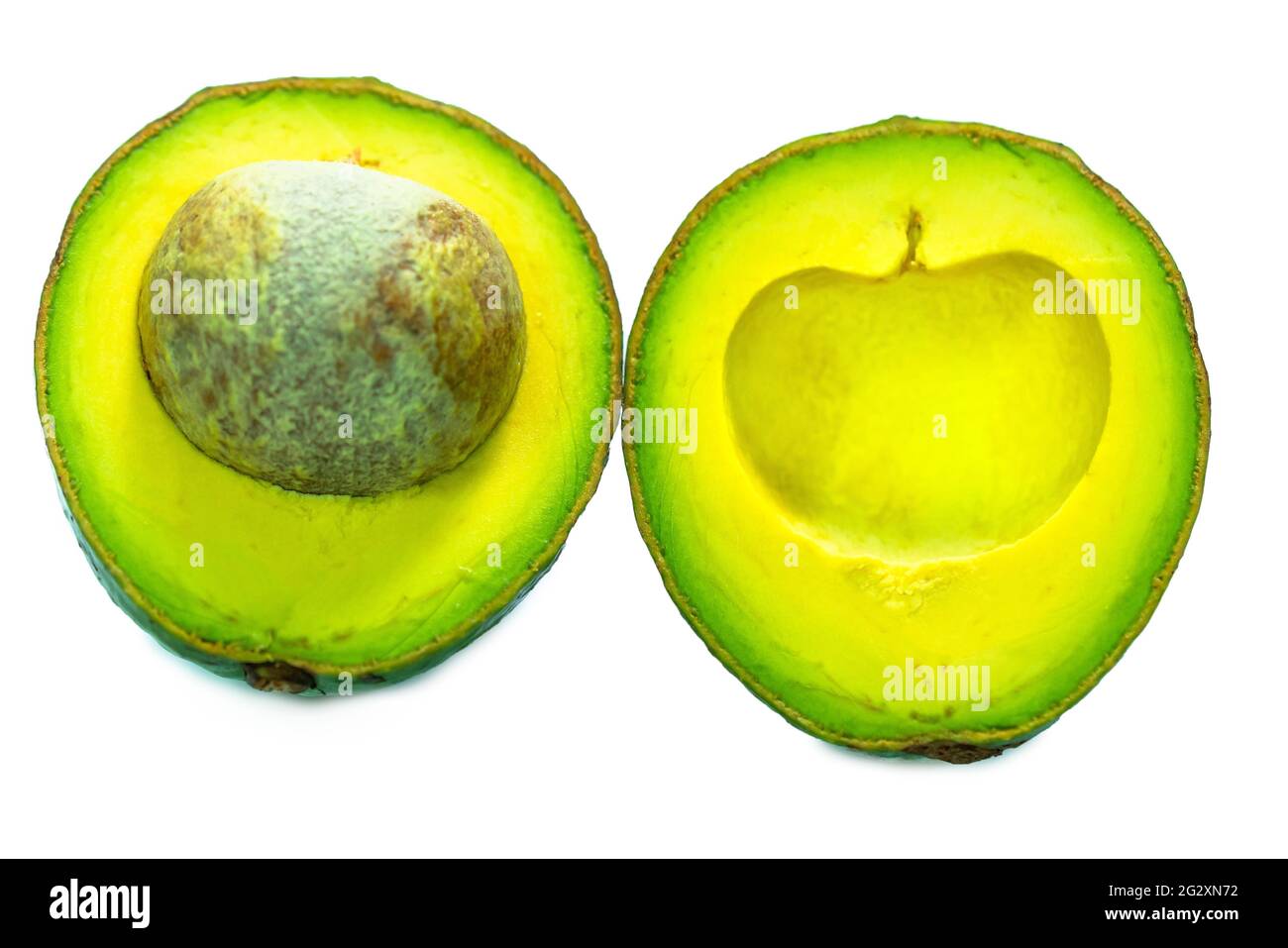 Two slices of booth avocado isolated on the white background. Booth ...