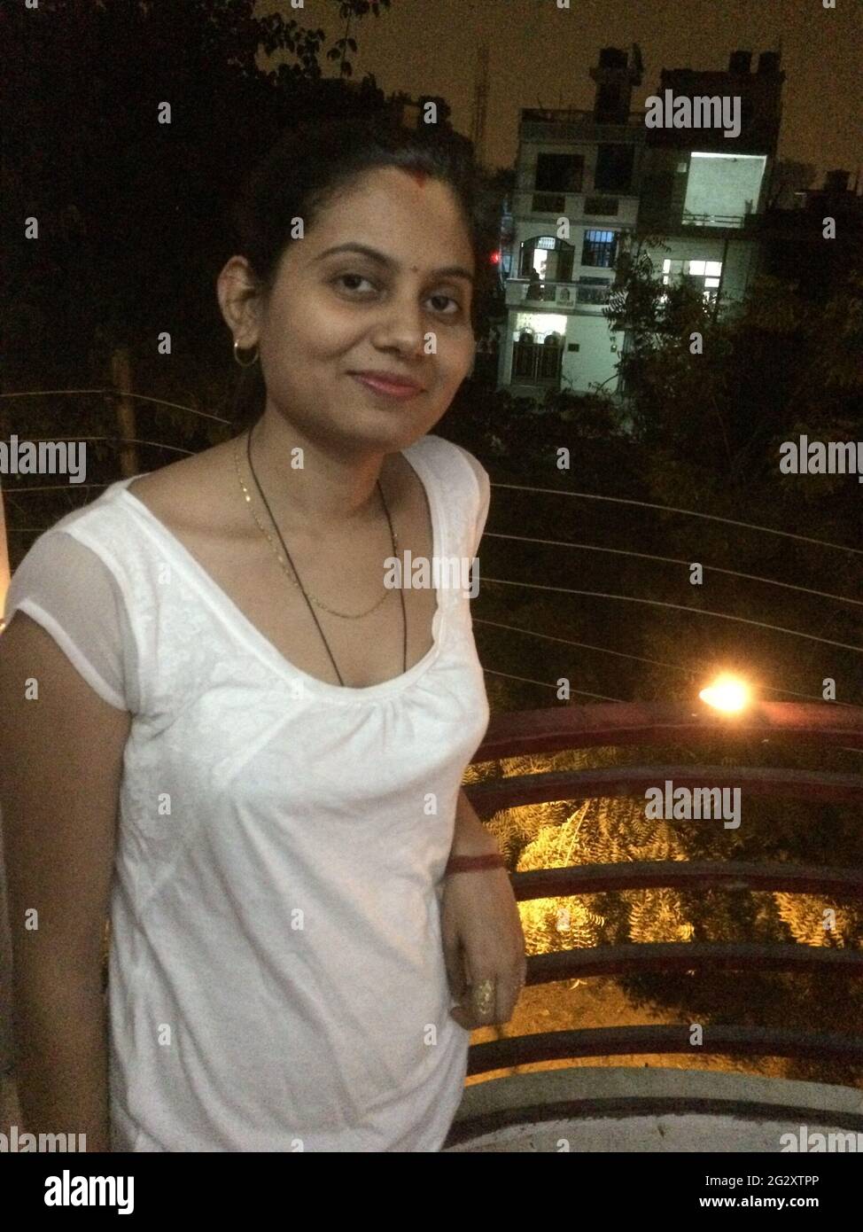 A Portrait of a Beautiful Young Woman, with cute smile and open long ...