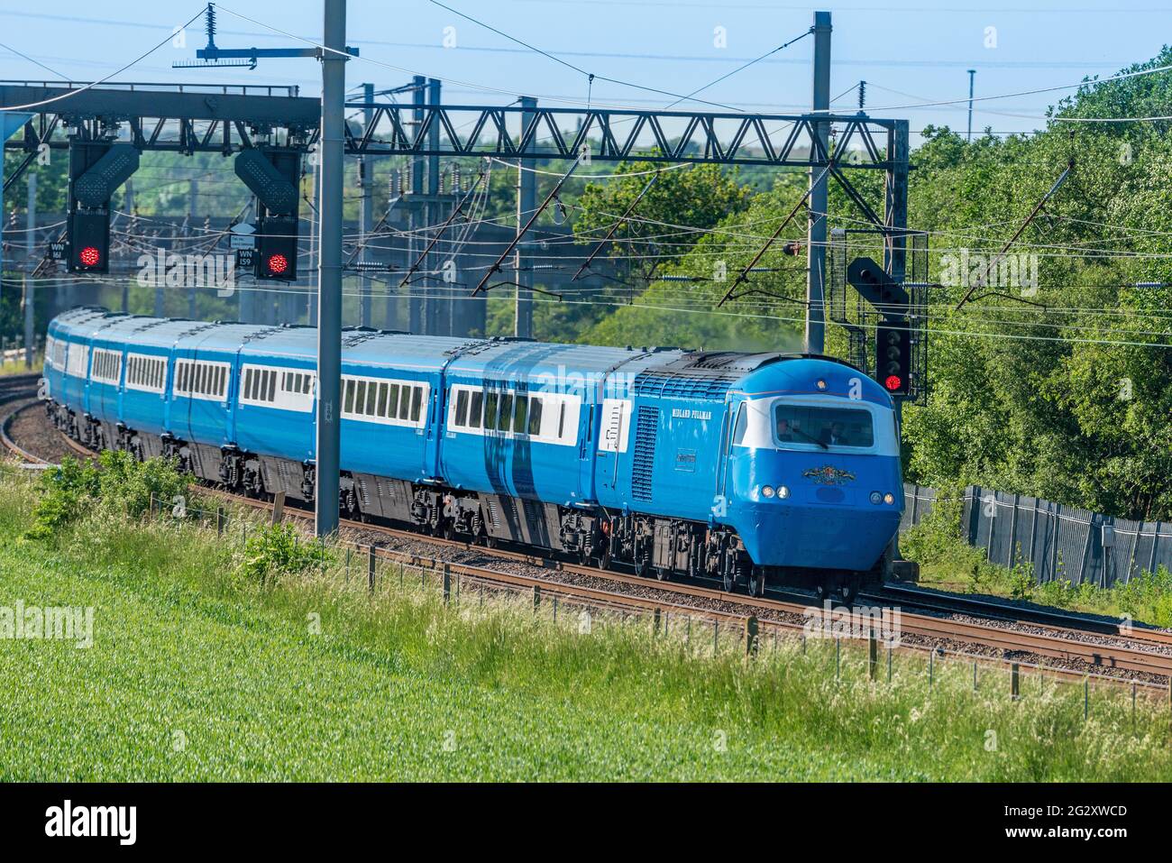The Blue Pullman HST train passing Winwick on the Settle & Carlisle ...