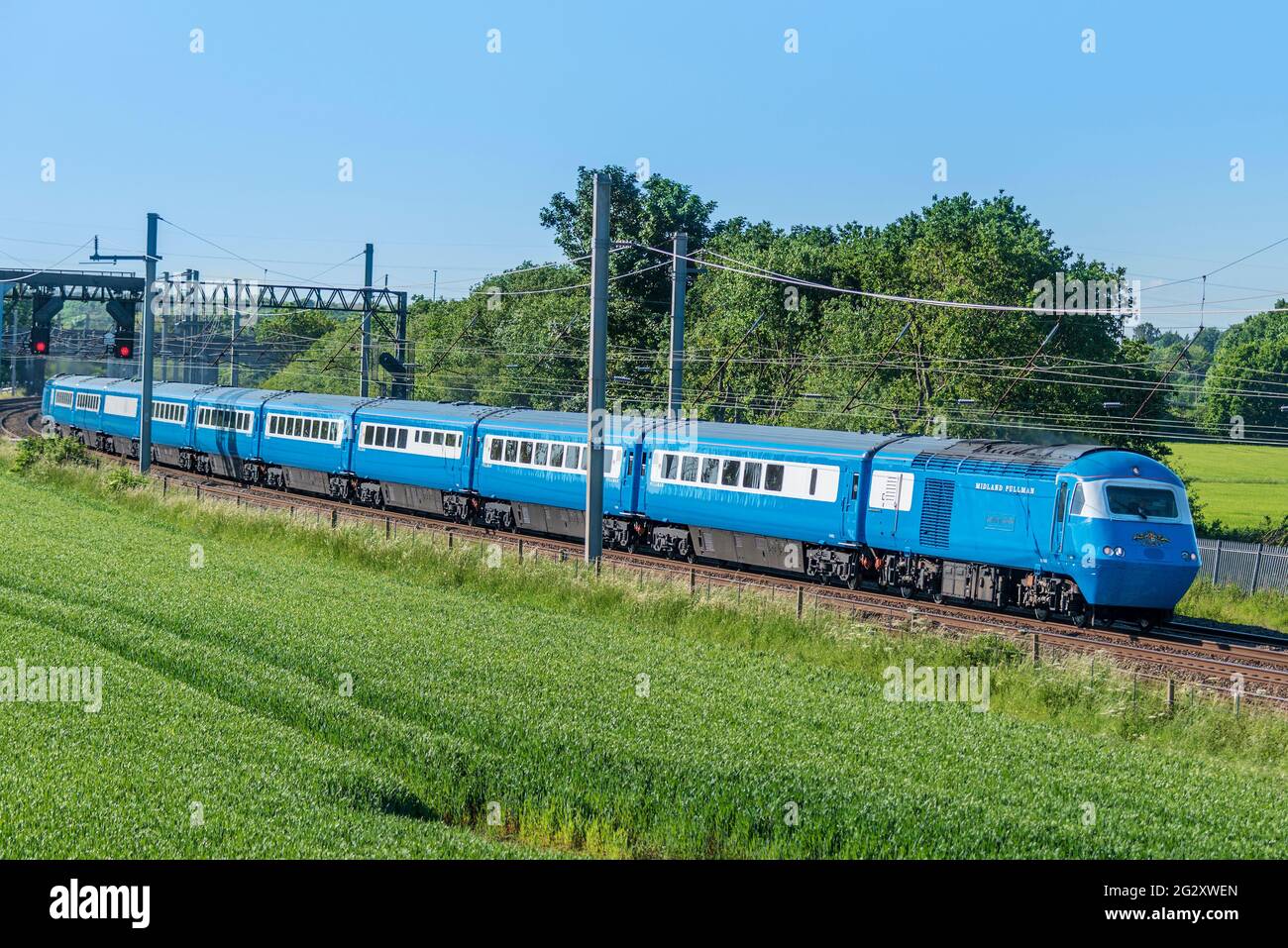 The Blue Pullman HST train passing Winwick on the Settle & Carlisle ...