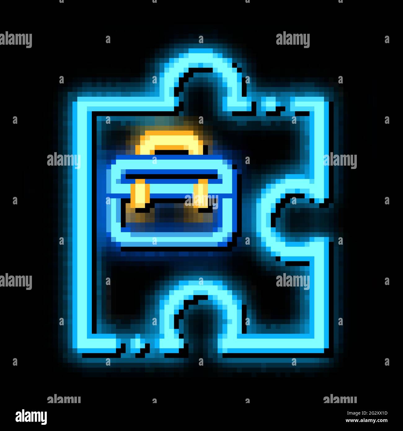 business case administrator neon glow icon illustration Stock Vector ...