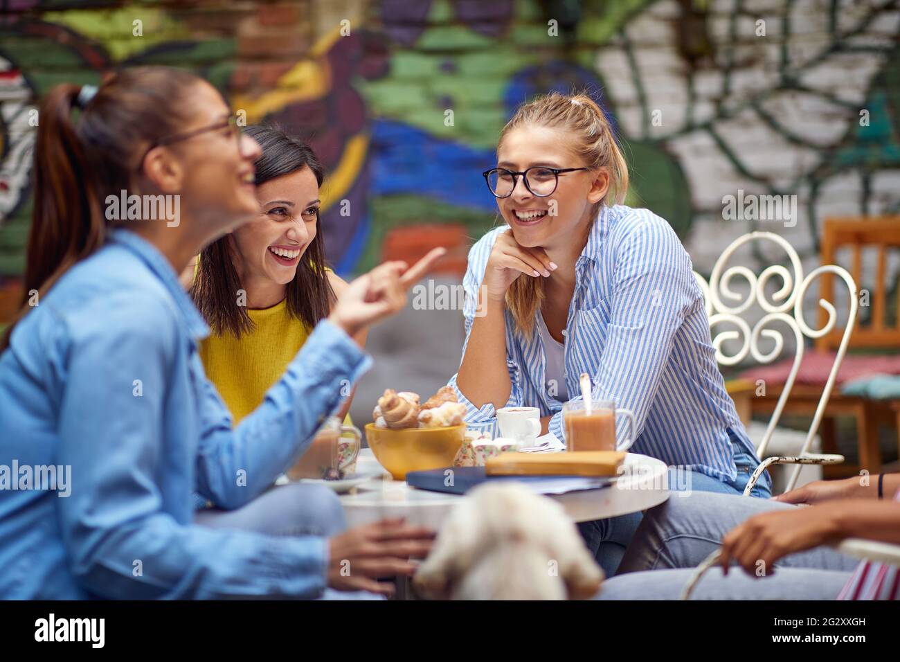 Group talking hand gesture hi-res stock photography and images - Alamy