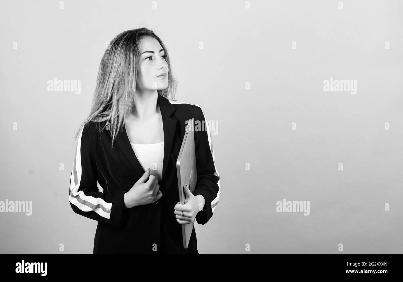 Happy woman study online Black and White Stock Photos & Images - Alamy