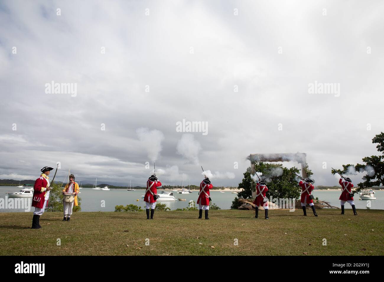 Cooktown, Queensland, Australia. 13th of June 2021. A re-enactment ...