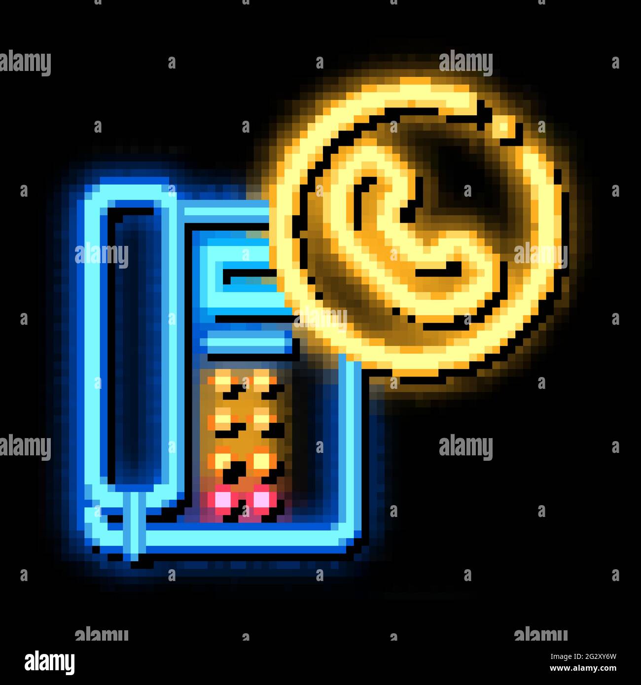 signing contract administrator neon glow icon illustration Stock Vector ...