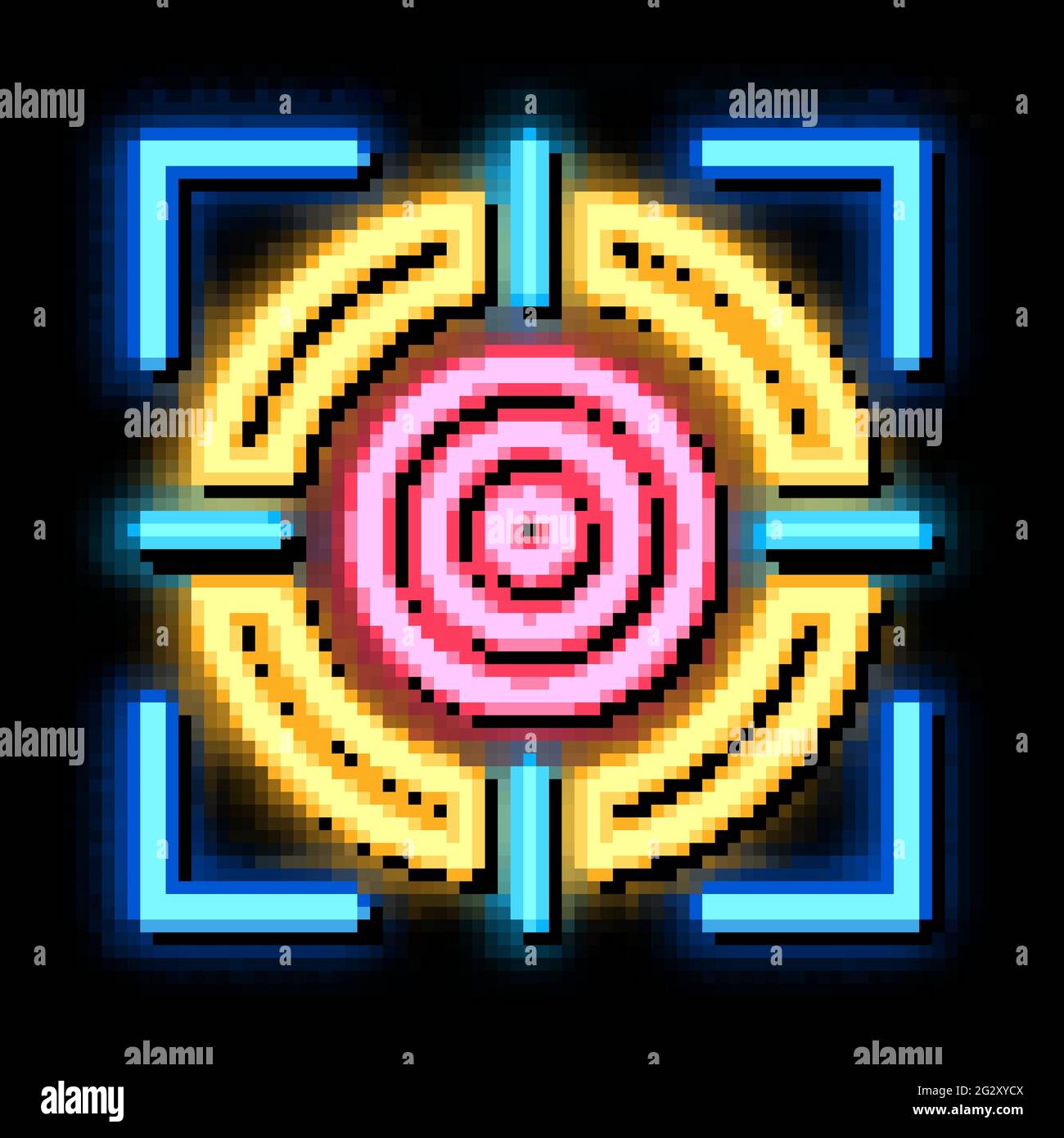 target achievement administrator neon glow icon illustration Stock ...
