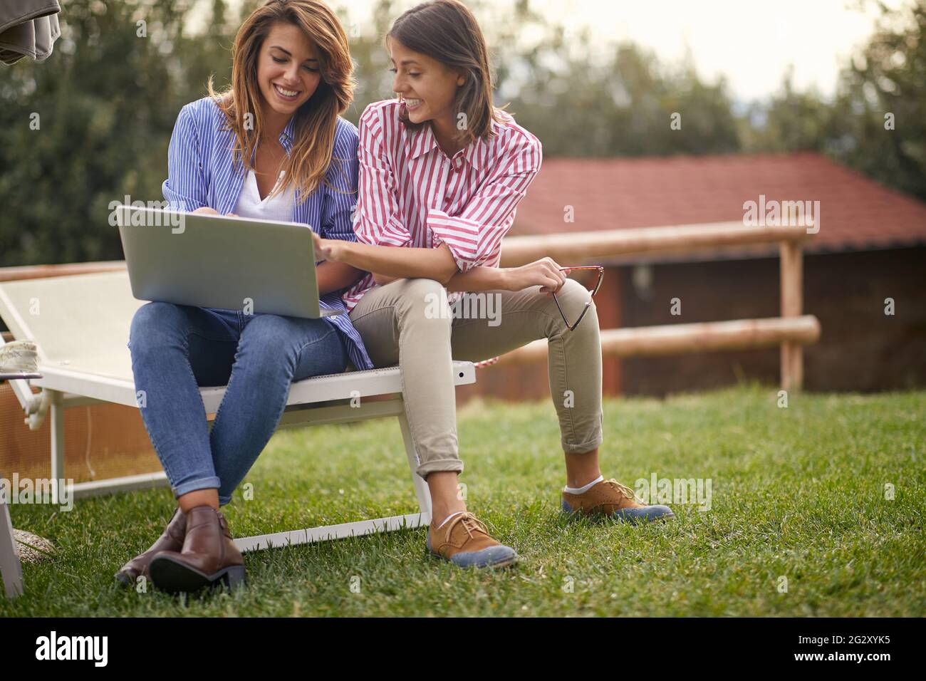 Two students discussion with paper hi-res stock photography and images ...