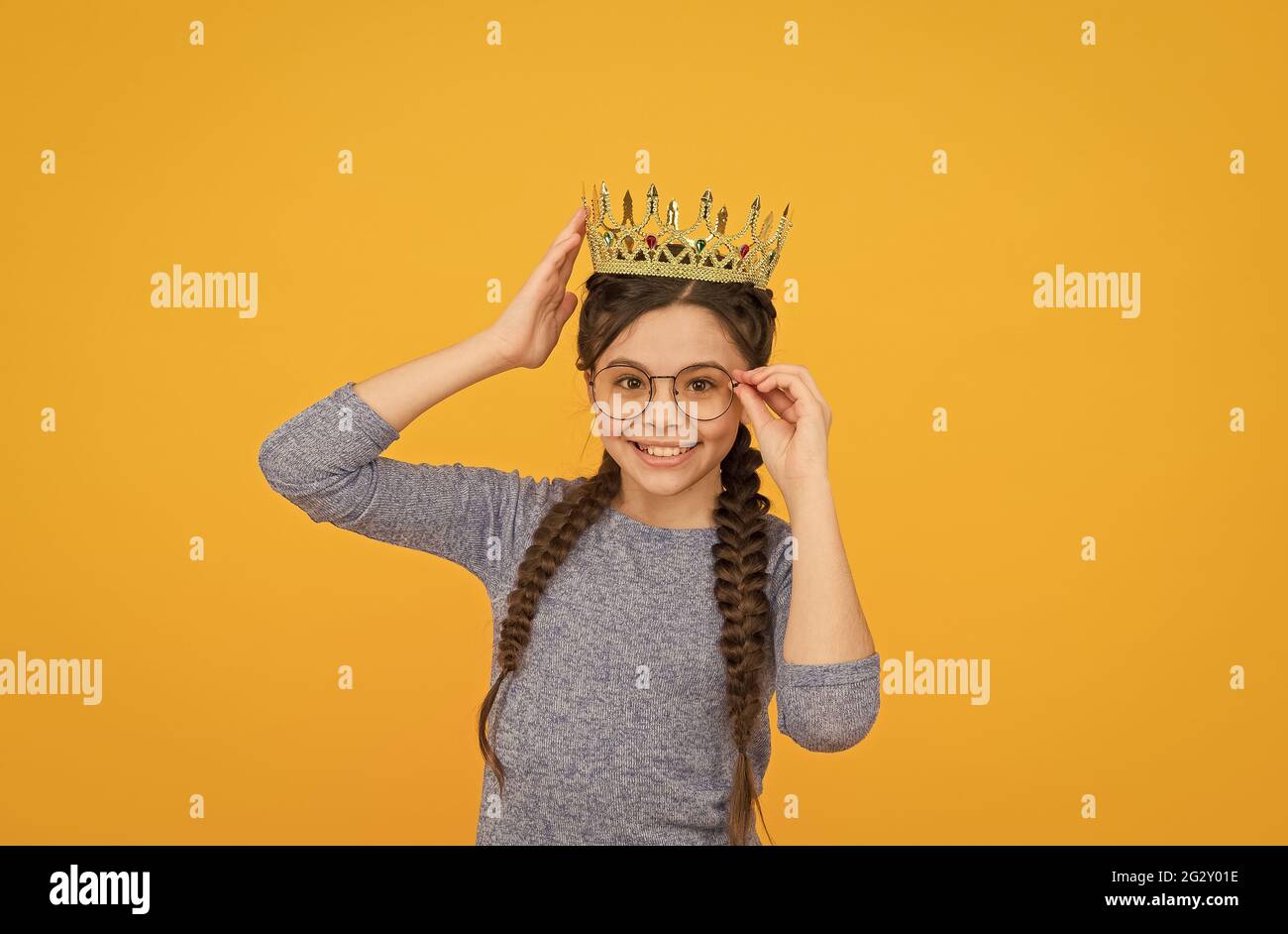 Smartest princess. Long awaited reward. Little smart girl wear ...