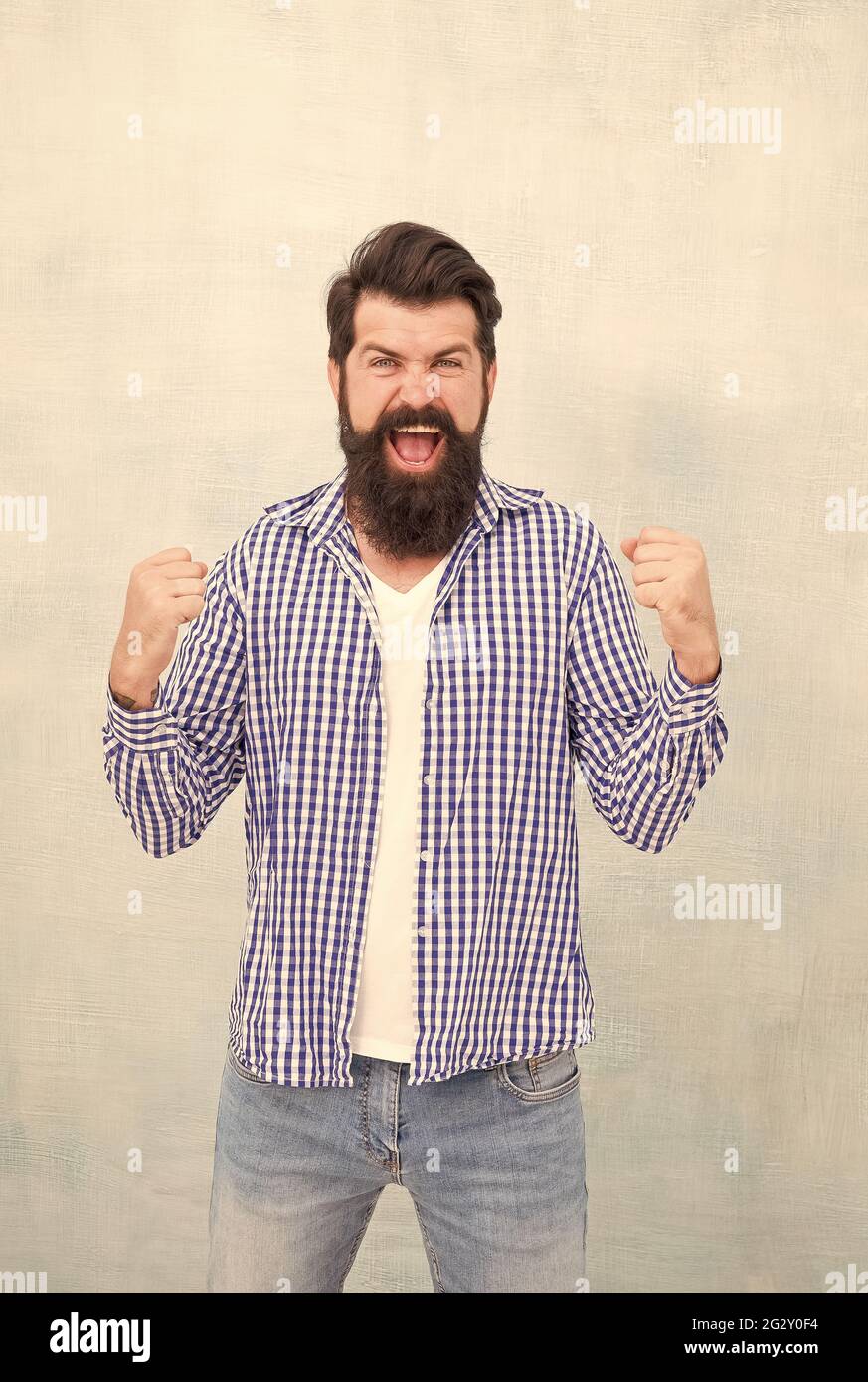 Bearded man keep arms hi-res stock photography and images - Alamy