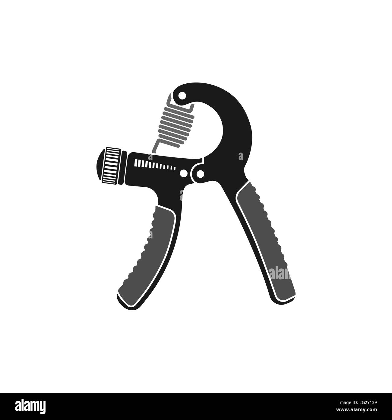 Realistic hand spring expander icon. Arm muscle training. Playing ...