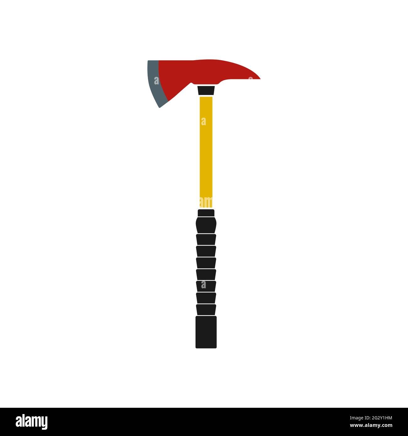 Realistic colored fireman assault axe icon. A massive axe for opening ...