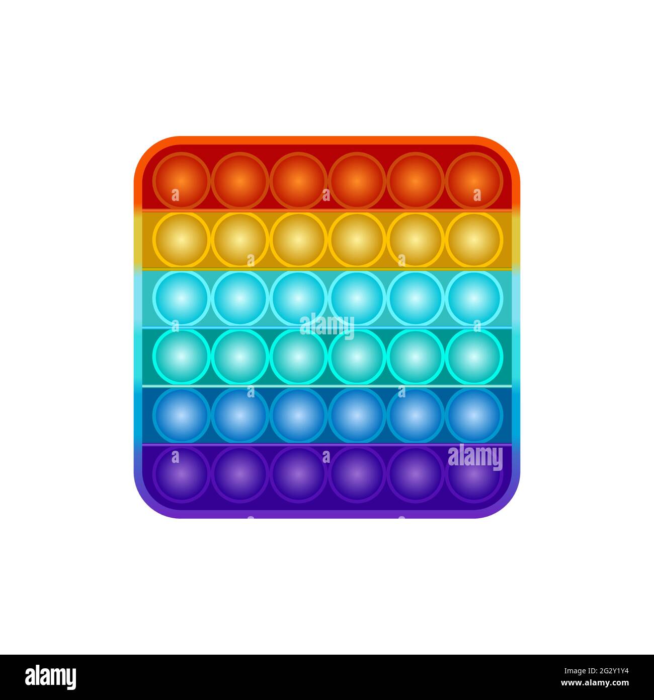 Realistic multi-colored vector icon square touch Anti-stress Pop It toy ...