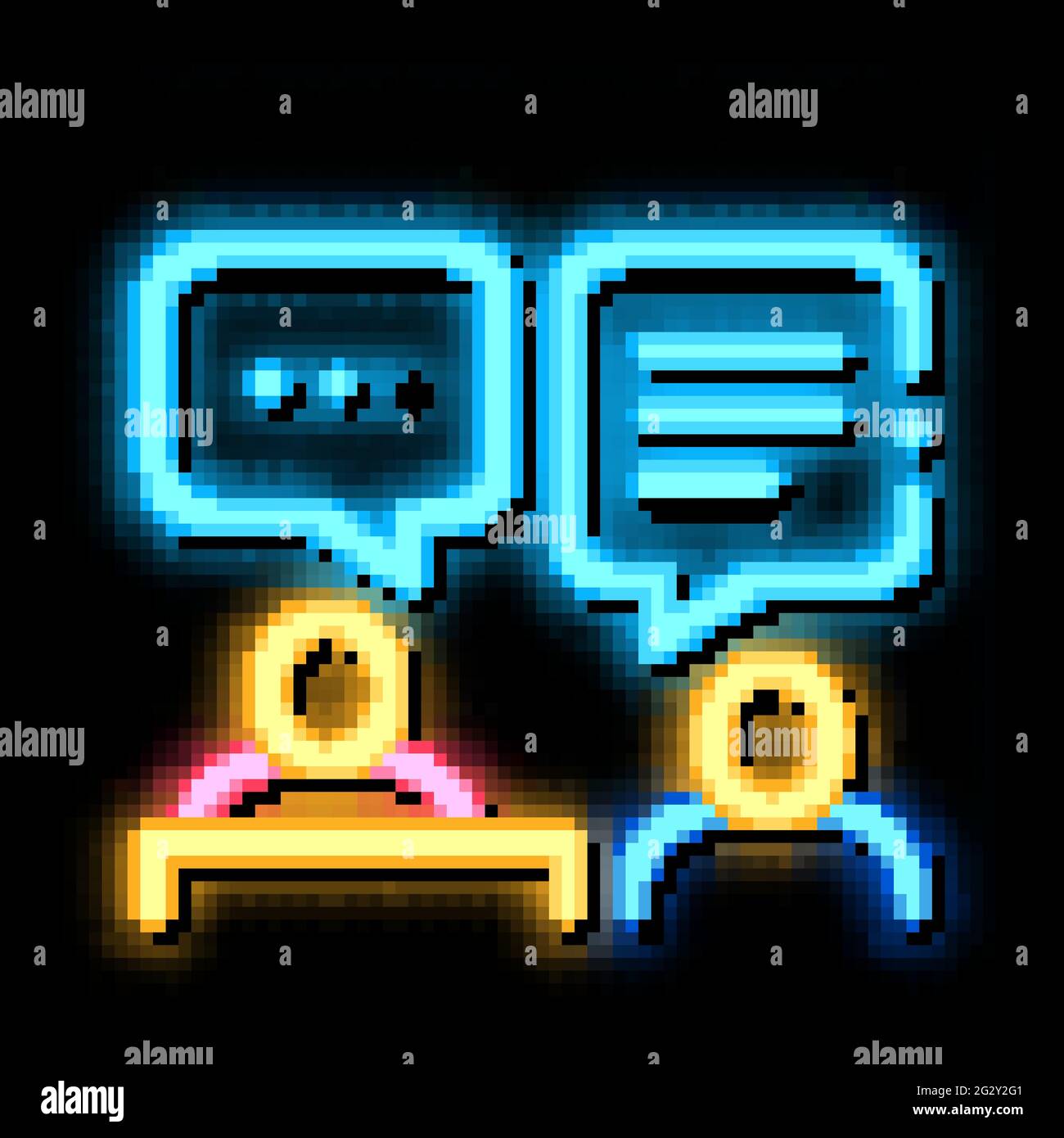 interview administrator neon glow icon illustration Stock Vector Image ...