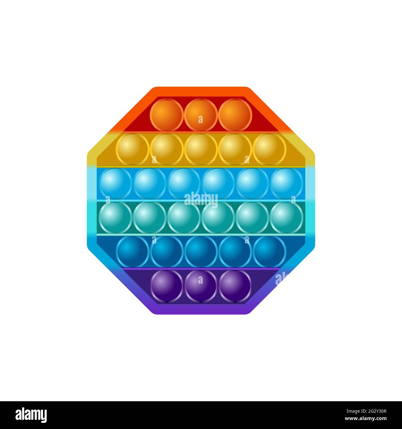 Realistic multi-colored vector icon octagonal Touch toy Anti-stress Pop ...