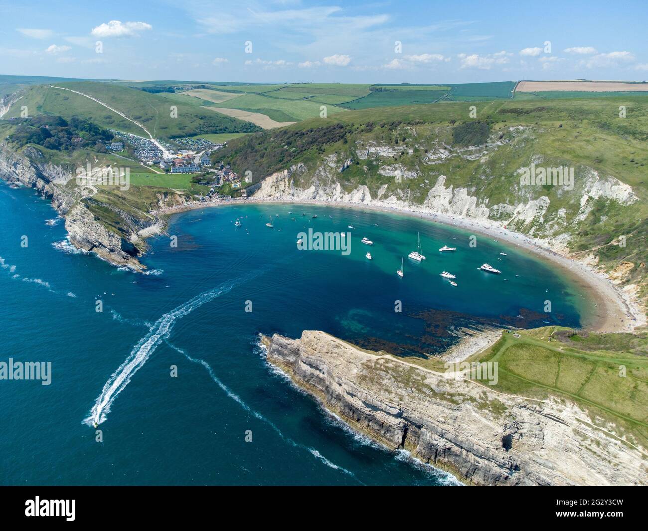 Lulworth cove aerial hi-res stock photography and images - Alamy