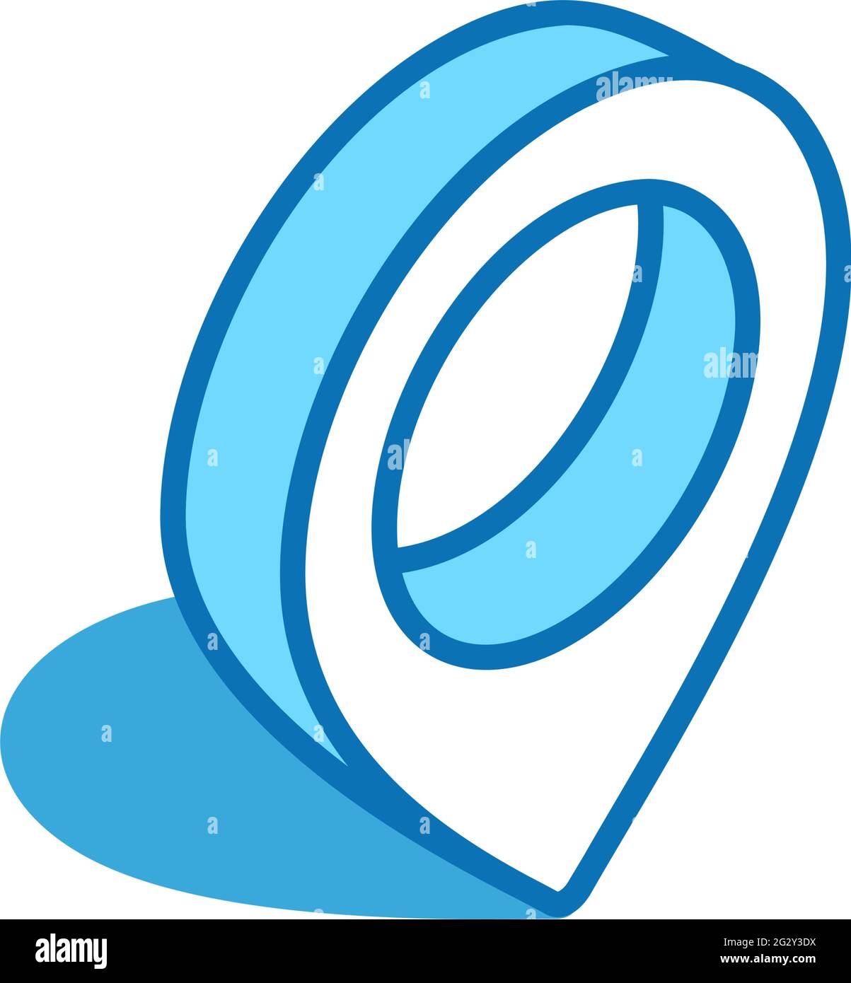 Location mark isometric icon. Position, locality 3D line symbol Stock ...