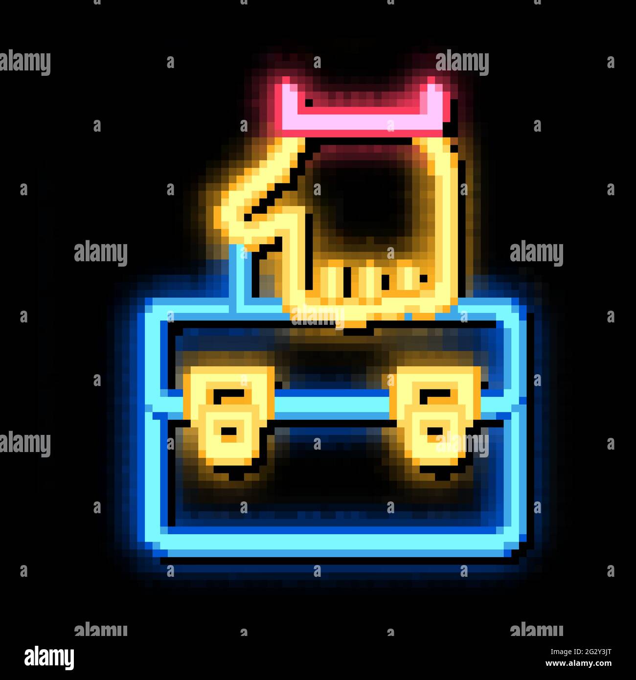 holding case administrator neon glow icon illustration Stock Vector ...