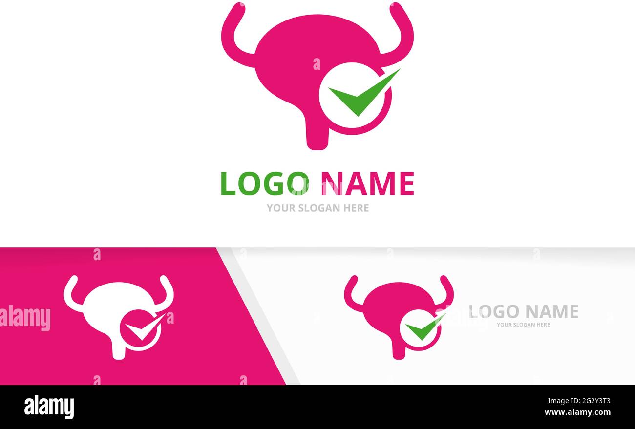 Vector bladder and check mark logo combination. Urinary tract logotype ...