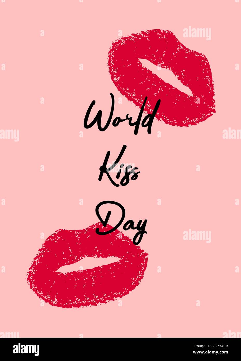 World kiss day. Template for card, poster, flyer, print. Vector ...