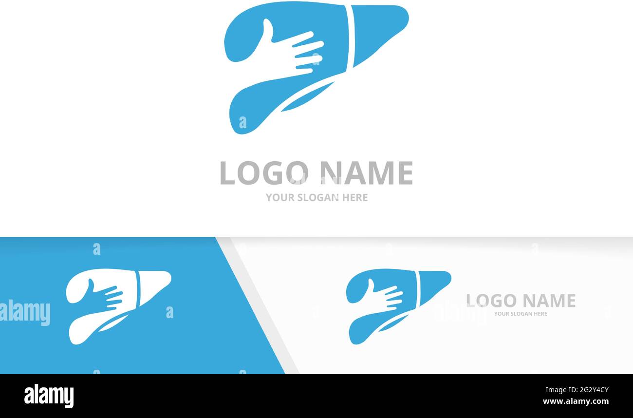 Vector liver and hand logo combination. Unique organ and vote logotype ...