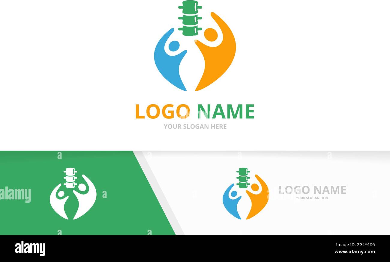 Vector spine and team logo combination. Vertebral column and family ...