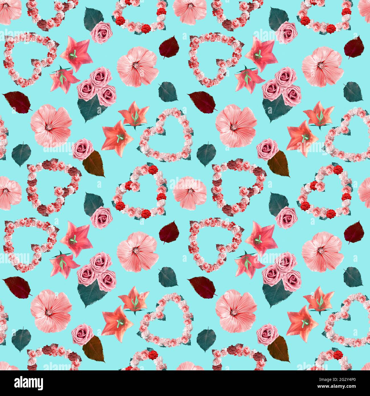 Seamless summer pattern with different colors. Square cropping Stock ...