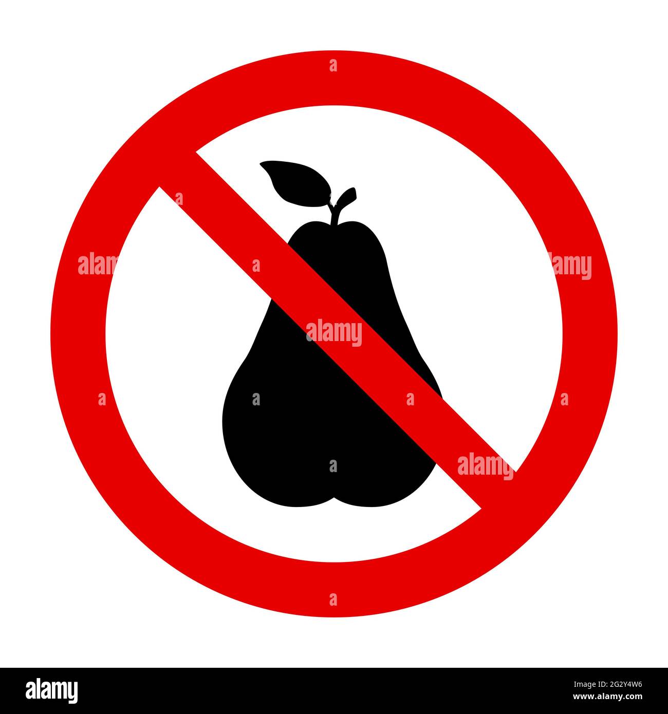 Pear and prohibition sign Stock Photo - Alamy