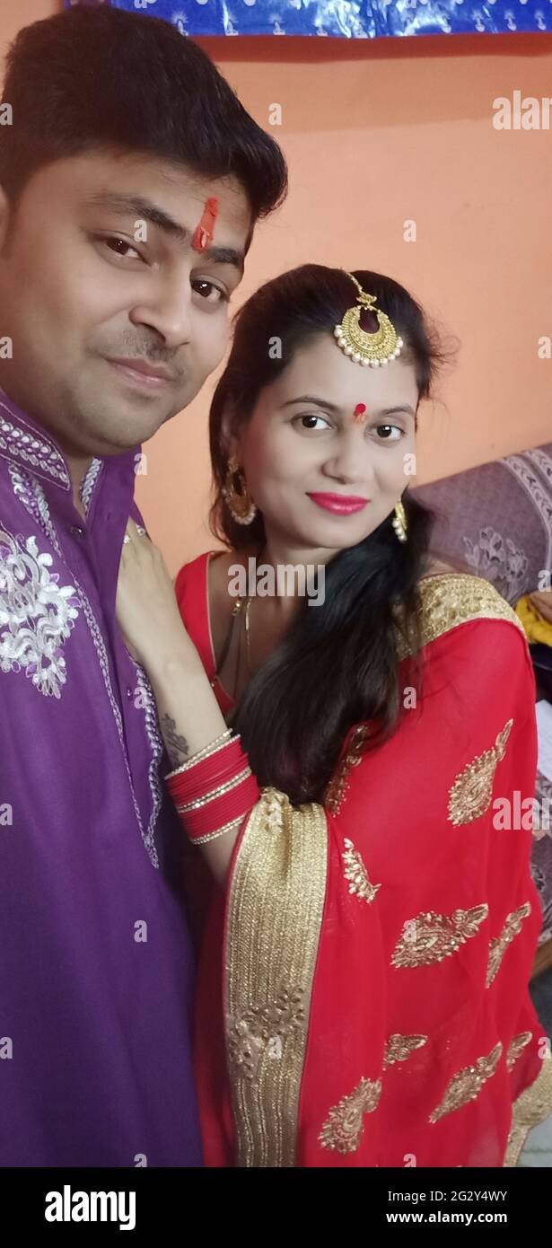 Indian couple hug smile love hi-res stock photography and images - Alamy